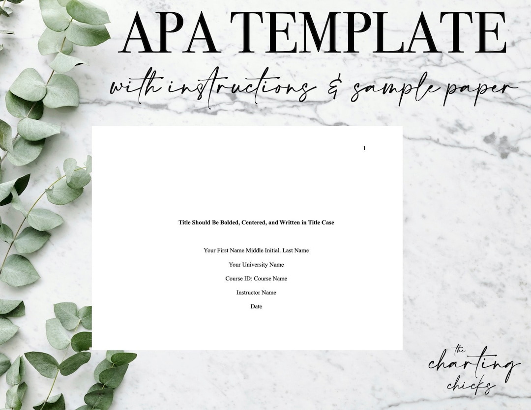 APA Template With Instructions and Sample Paper| 7th Edition| Instant ...