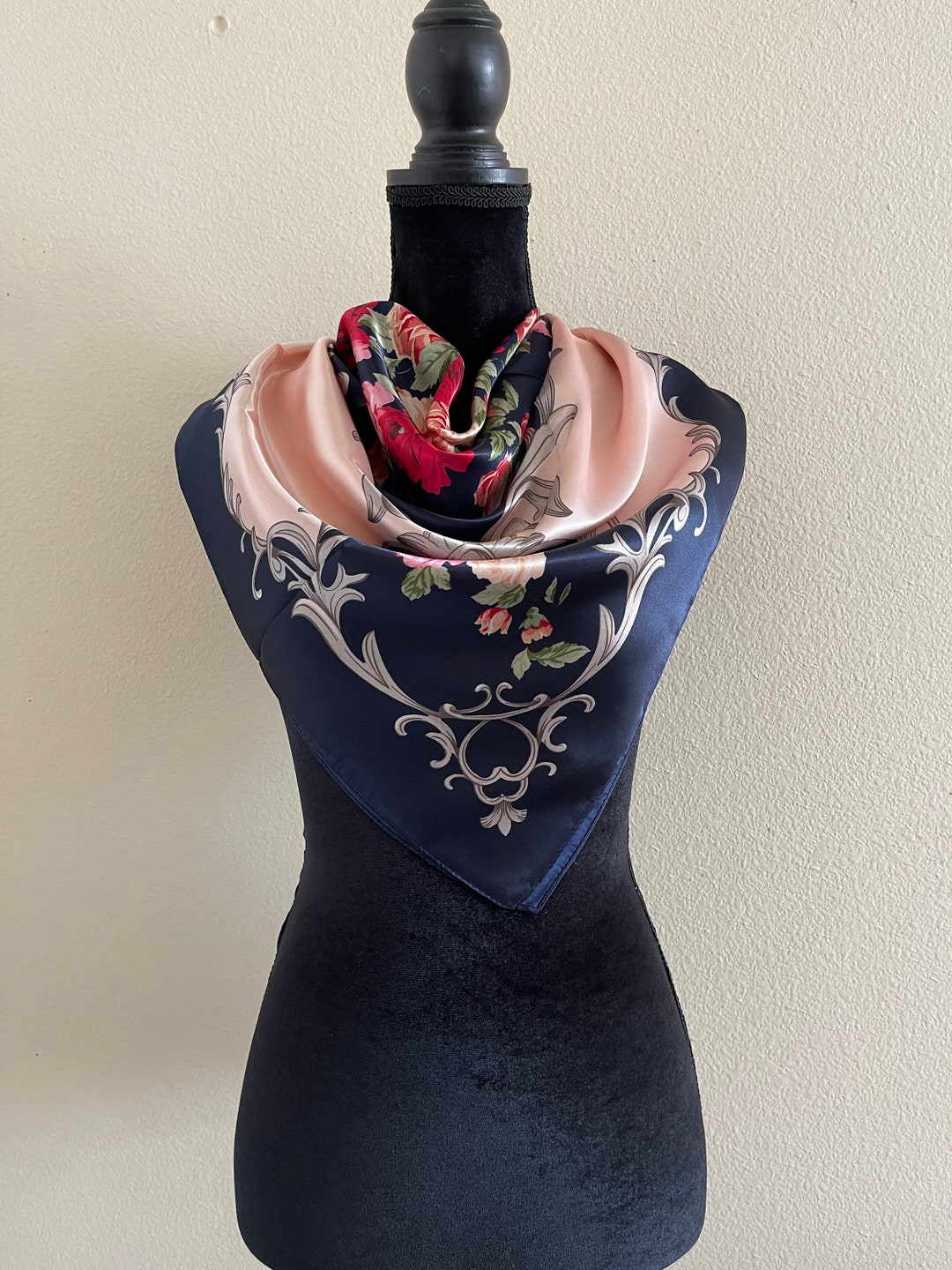 Roses Scarf - Floral Scarf - Handbag Scarf - Vintage Scarf - Women ...