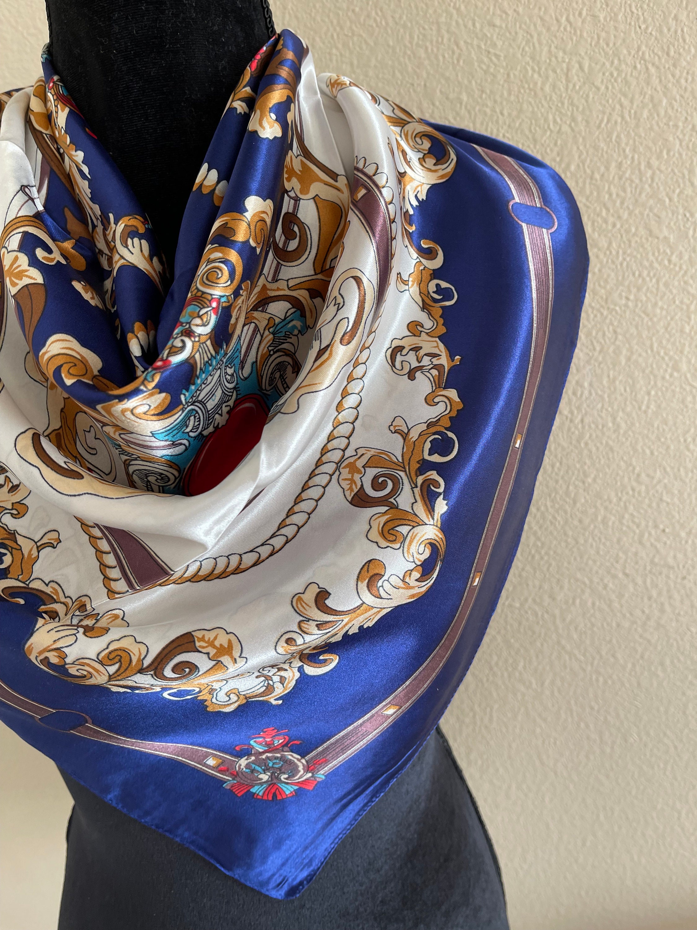 Women Silk Scarf Neck Silk Scarf Head Scarf Vintage Silk - Etsy