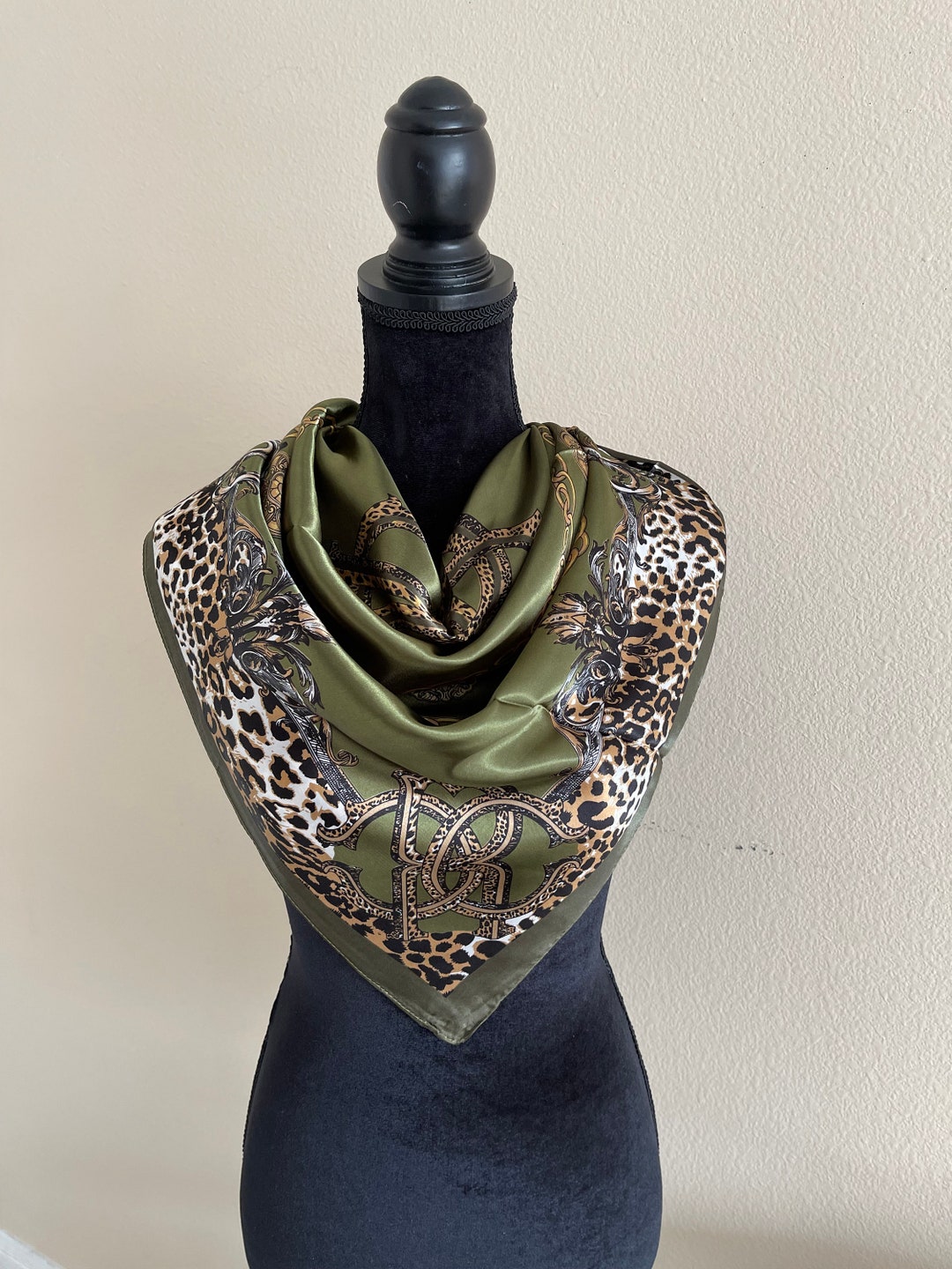Vintage Scarf - Neck Silk Scarf - Hair Scarf - Head Scarf - Vintage ...