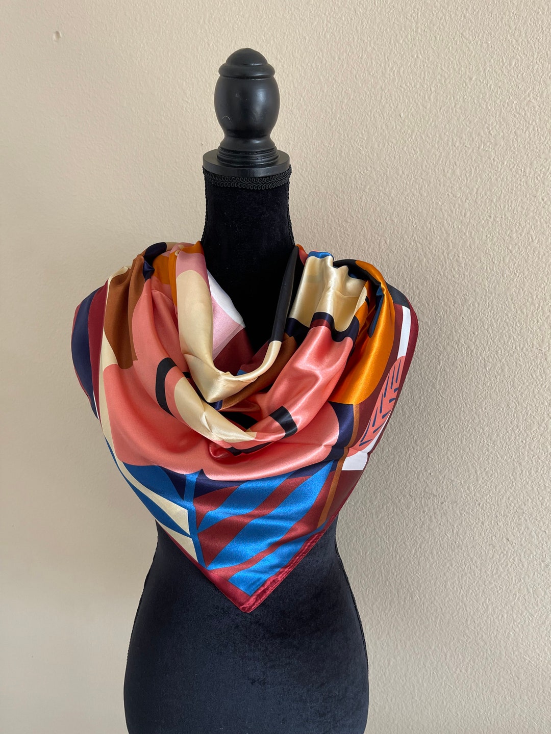 Vintage Inspired New Scarf - Square Silk Scarf - Head Scarf - Style ...