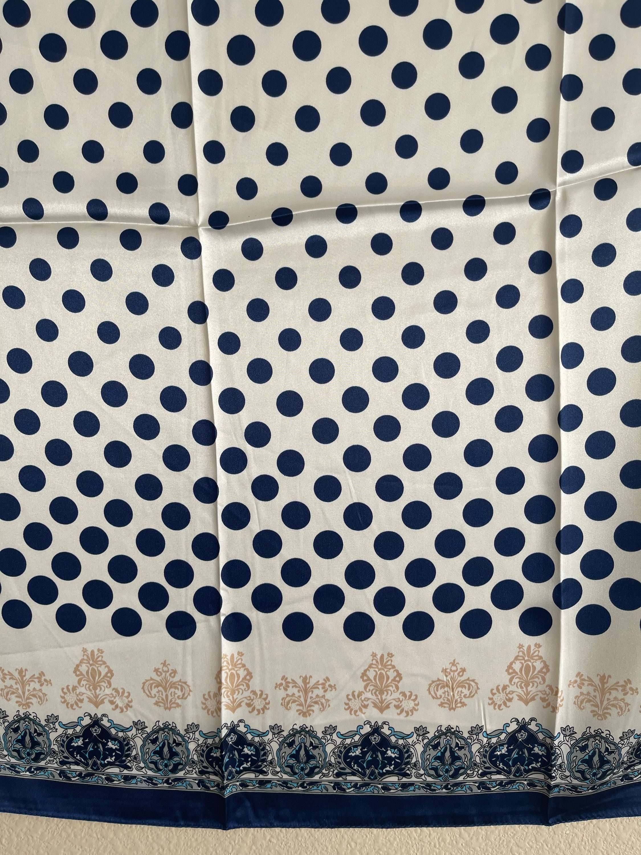 Polka Dot Scarf - Women Silk Scarf - Neck Scarf - Handbag Scarf ...