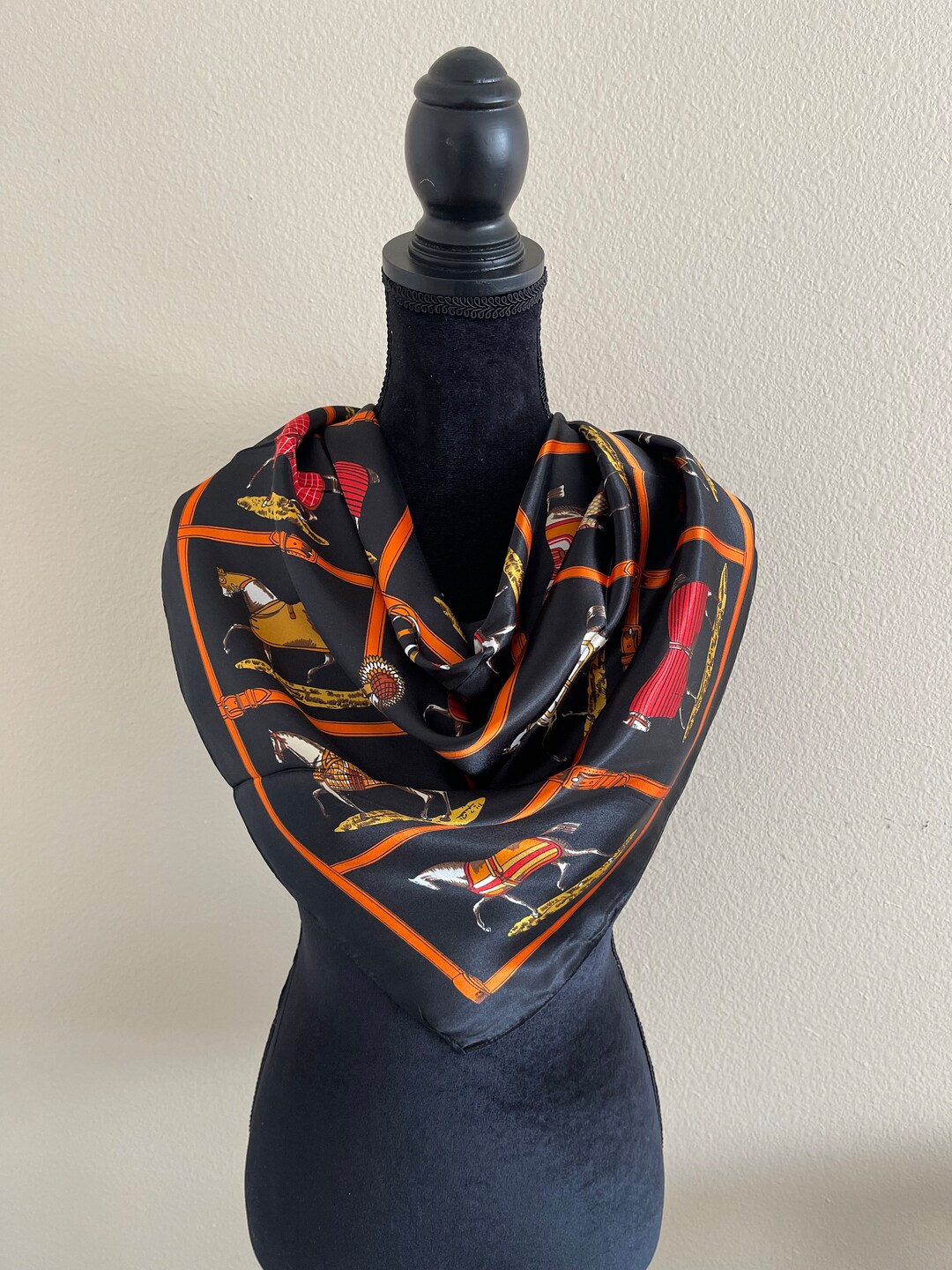 Vintage Inspired New Scarf Luxury Silk Horse Print Scarf ,vintage Style ...