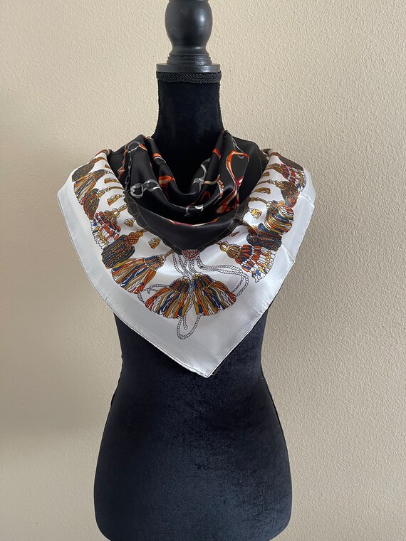 vintage equestrian scarf 80s - Gem