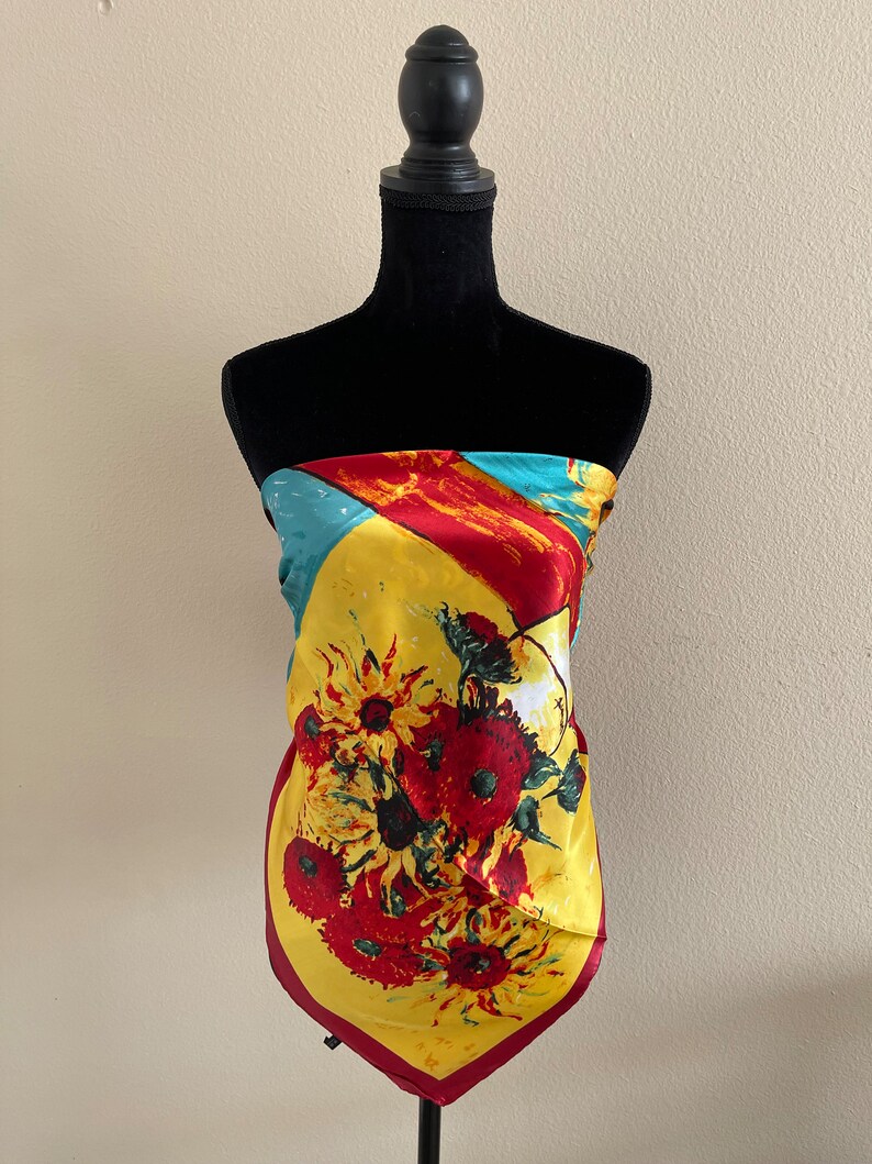 Vintage Scarf - Floral Scarf - Women Neck Scarf - Head Scarf - Vintage ...