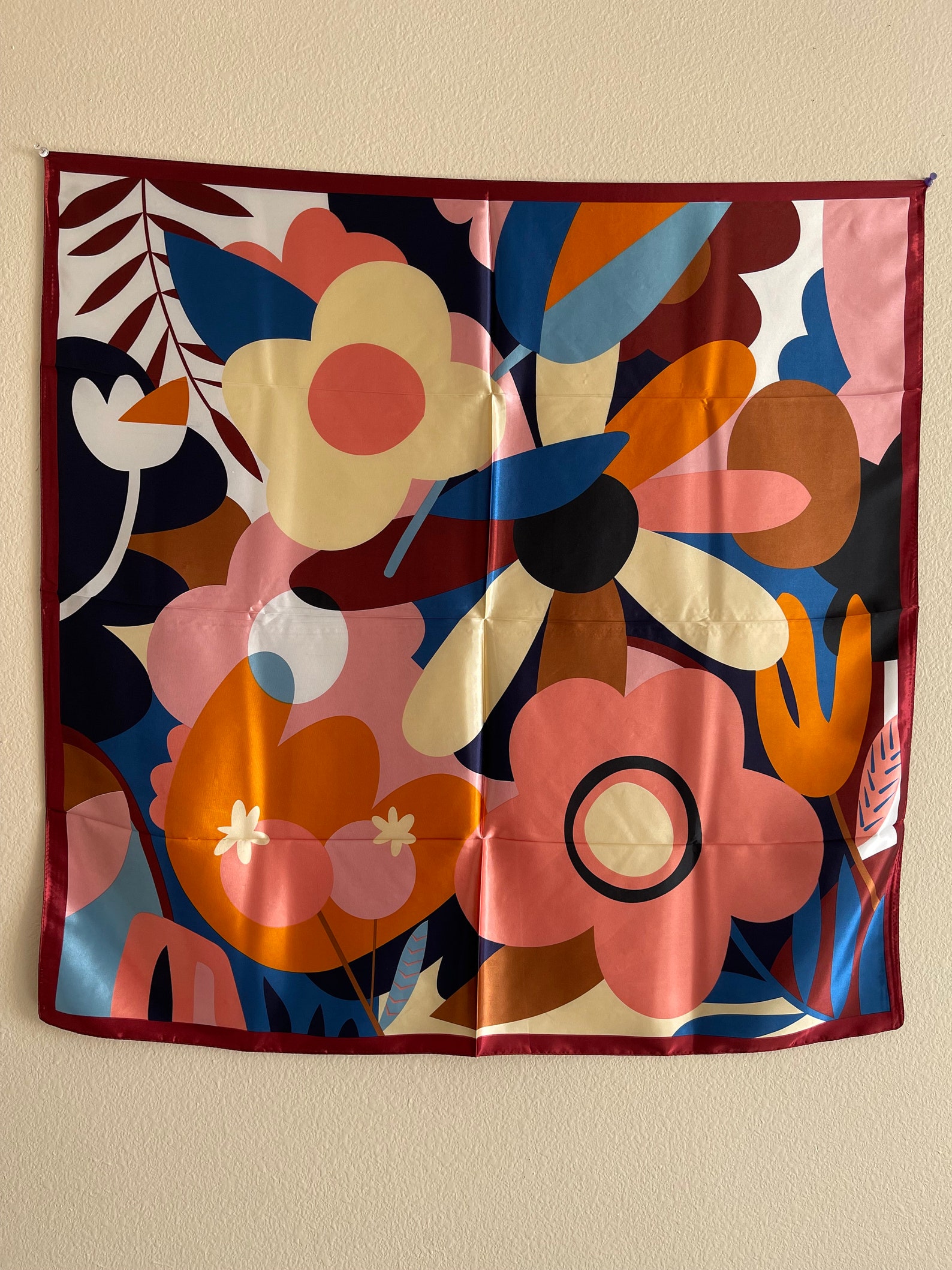 Vintage Inspired New Scarf - Square Silk Scarf - Head Scarf - Style ...