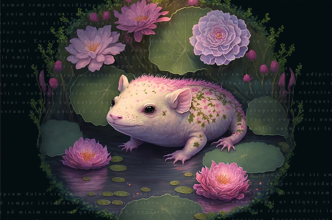 INSTANT DOWNLOAD Axolotl Art Print, Axolotl Gift Decor, Art Printable ...