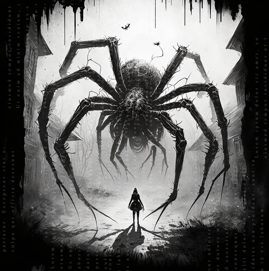 INSTANT DOWNLOAD Giant Spider, Digital Painting, Dark Art Painting ...