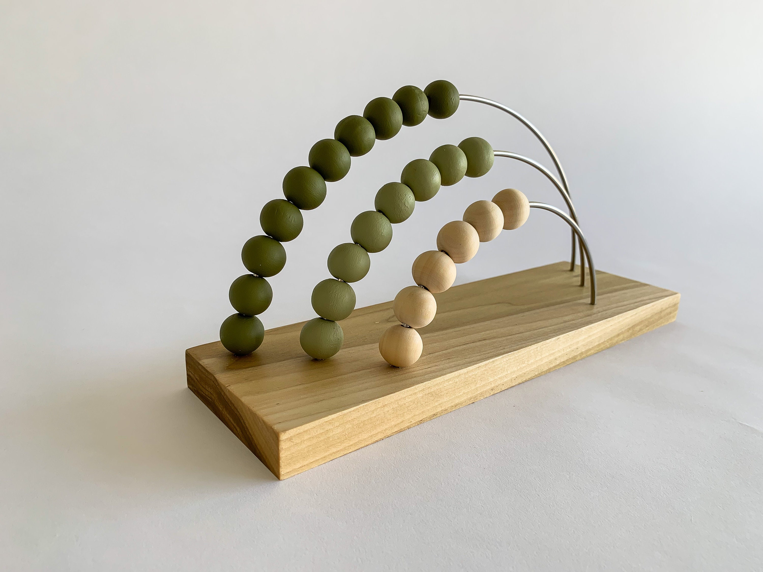 Green Rainbow Abacus, Rainbow Abacus, Natural Wooden Abacus, Boho ...