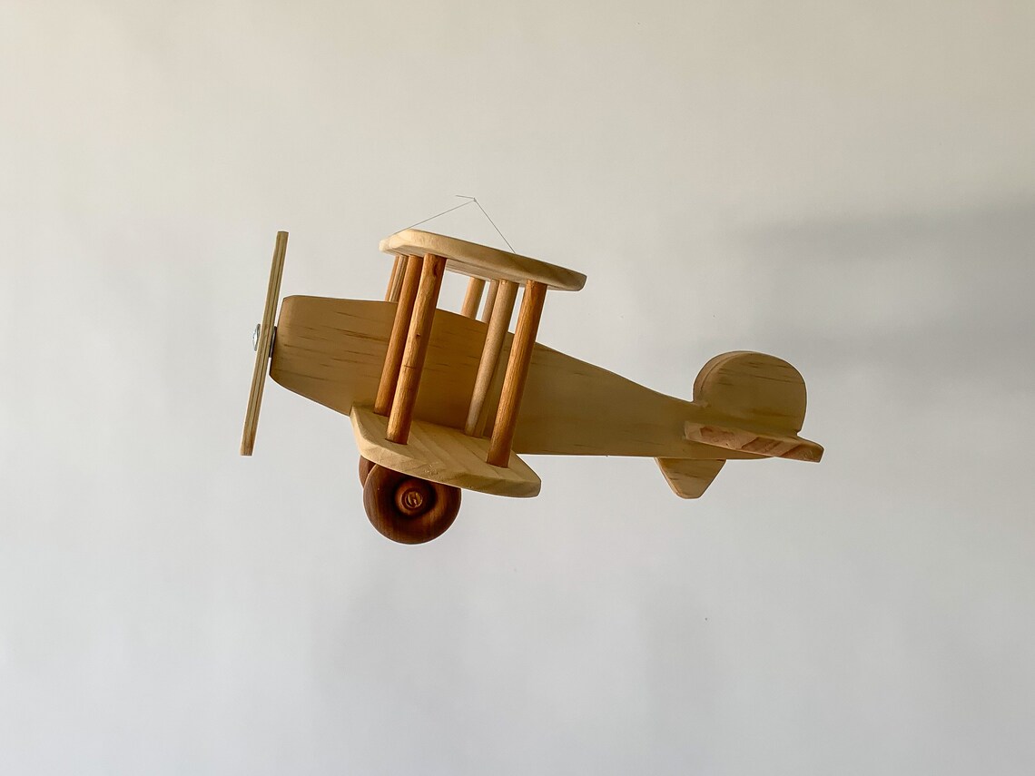 Wooden Bi-plane Wooden Airplane Airplane Nursery Decor - Etsy