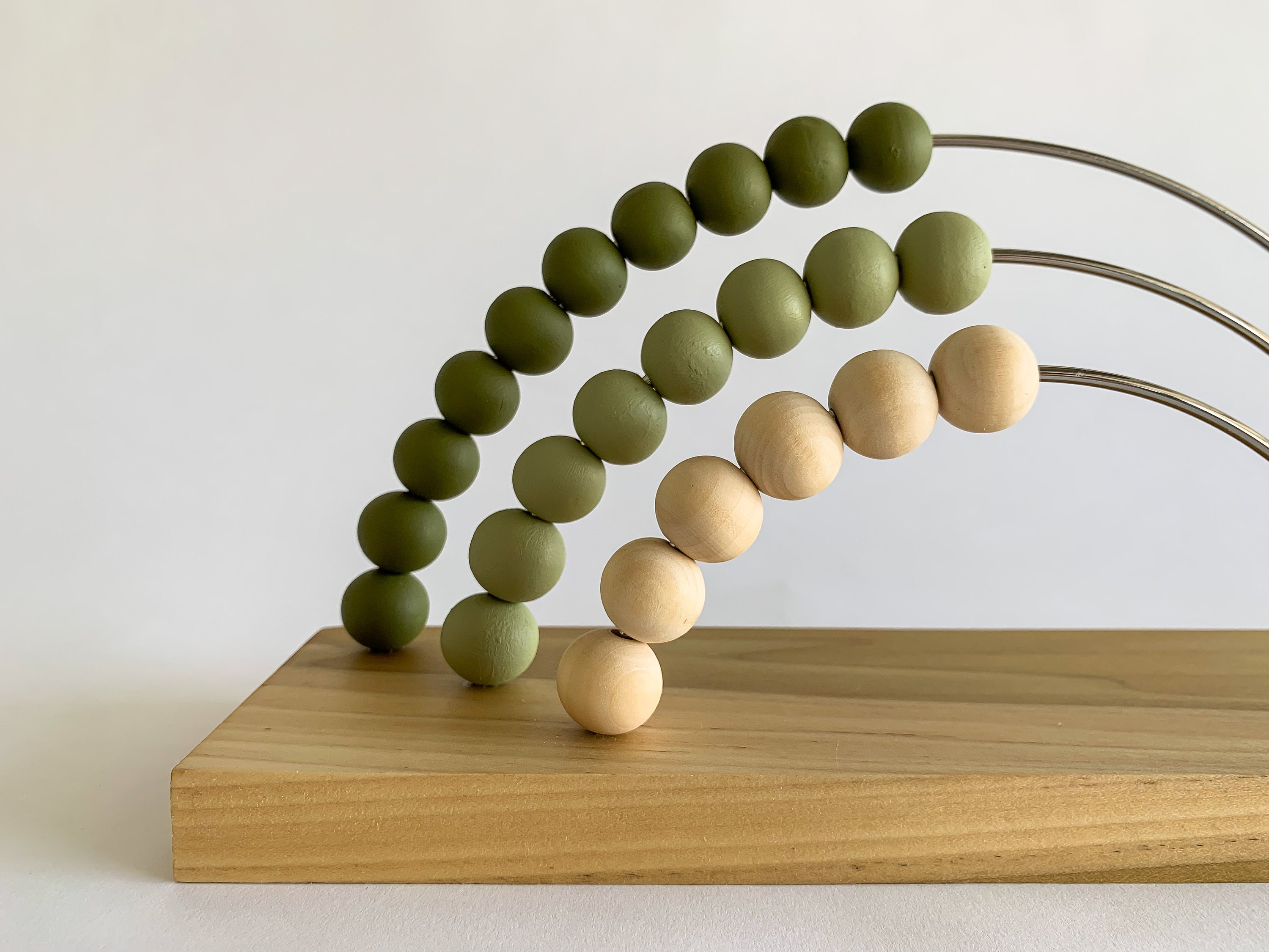 Green Rainbow Abacus, Rainbow Abacus, Natural Wooden Abacus, Boho ...