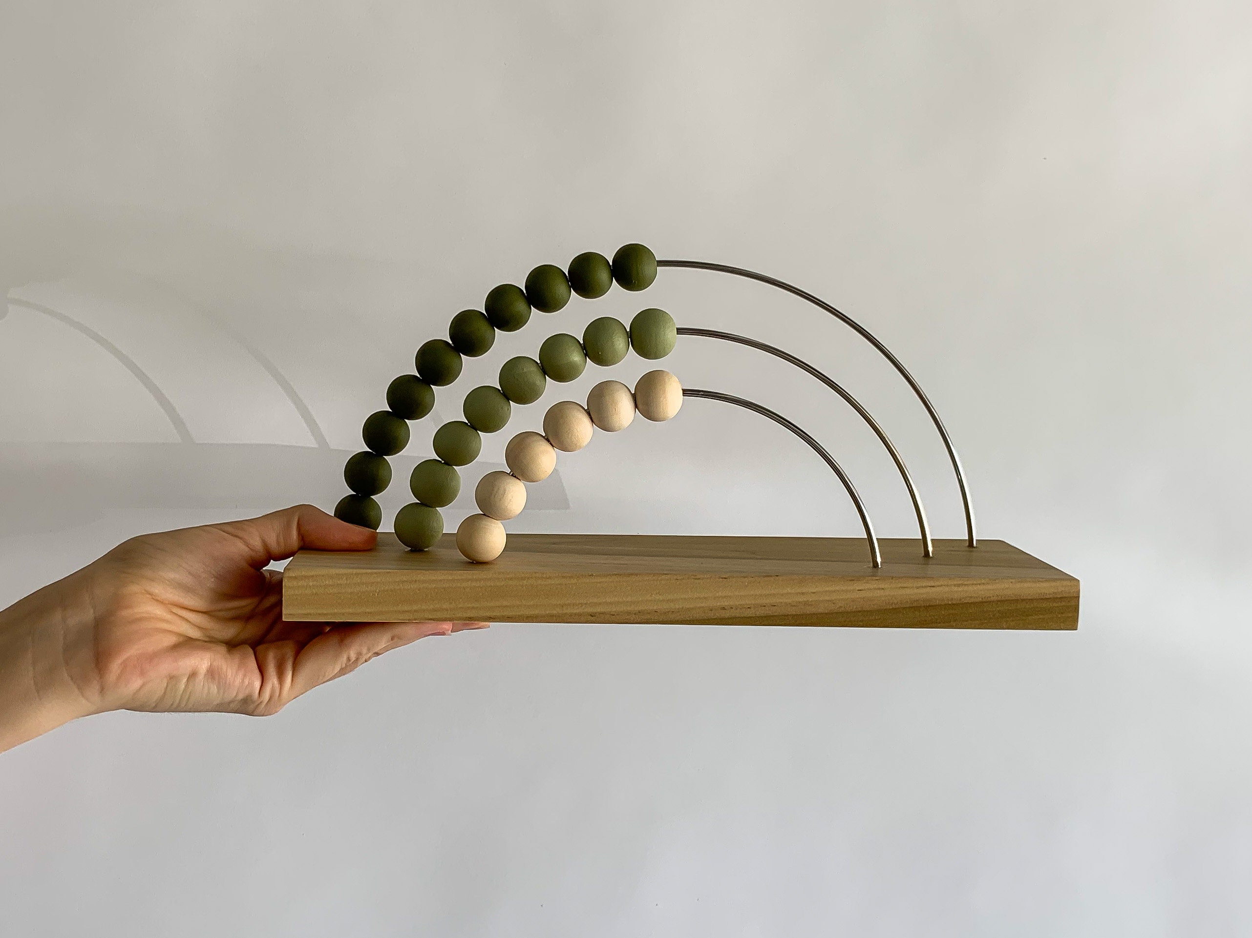 Green Rainbow Abacus, Rainbow Abacus, Natural Wooden Abacus, Boho ...