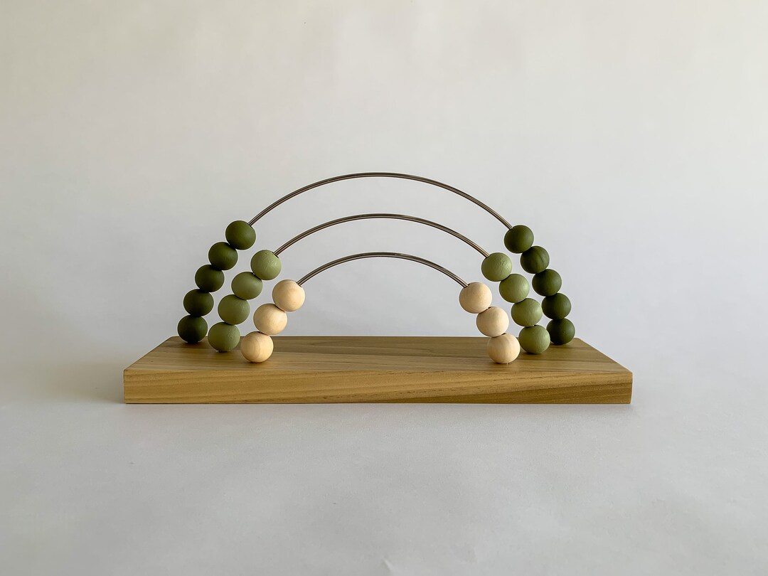 Green Rainbow Abacus, Rainbow Abacus, Natural Wooden Abacus, Boho ...