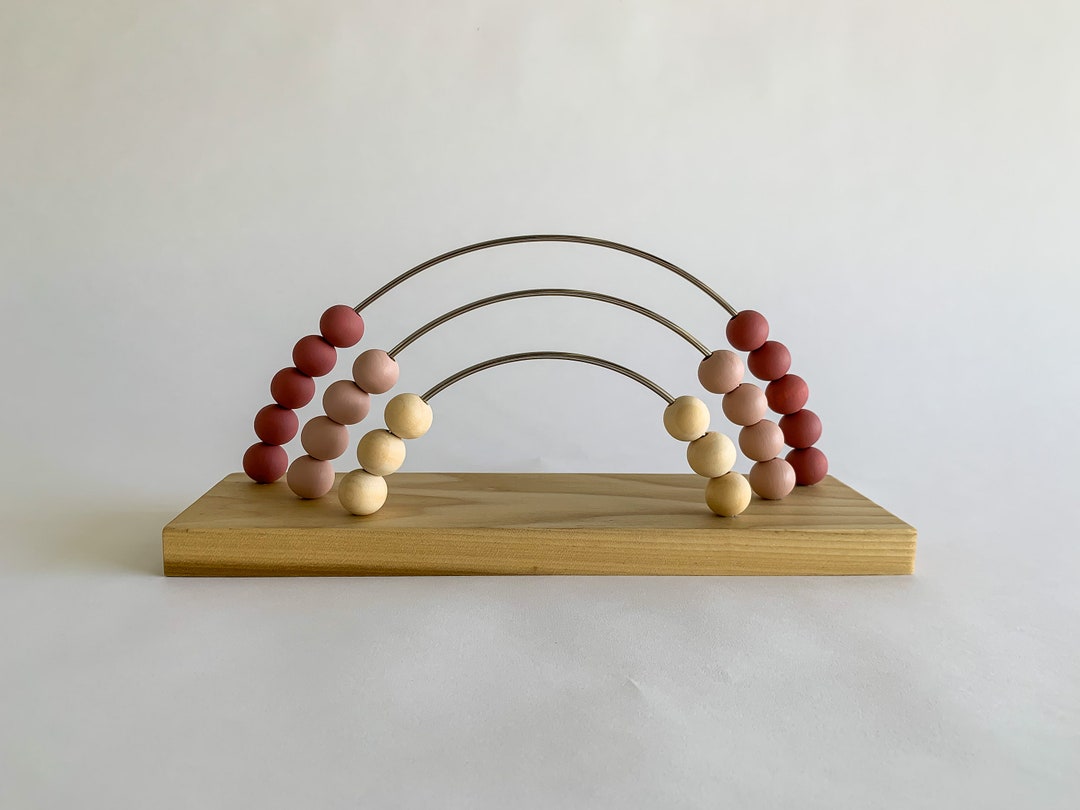 Blush and Rose Rainbow Abacus, Rainbow Abacus, Natural Wooden Abacus ...