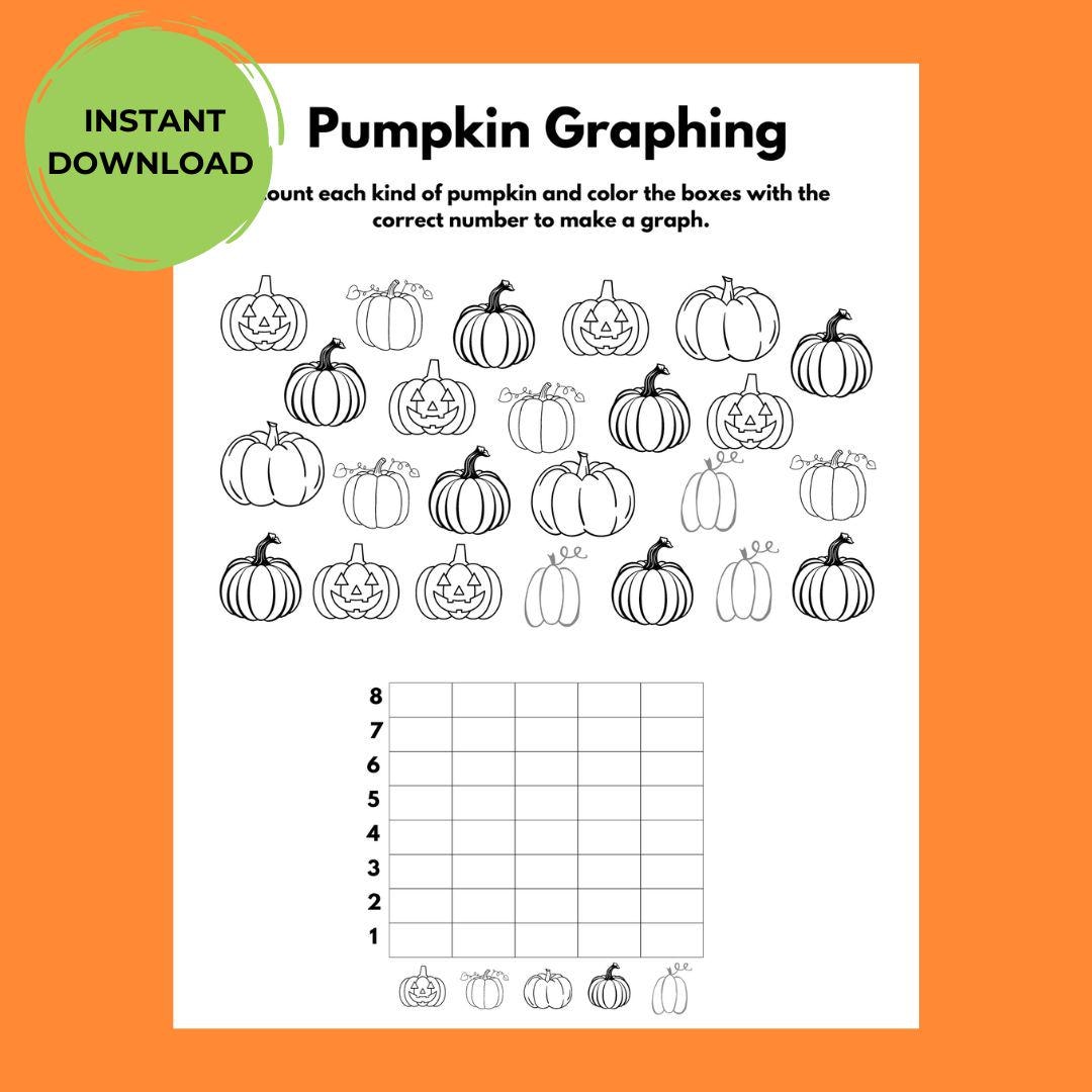 Pumpkin Counting Printable Preschool Math Pumpkin Graphing Worksheet ...