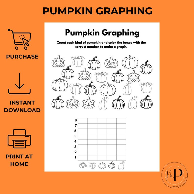 Pumpkin Counting Printable Preschool Math Pumpkin Graphing Worksheet ...