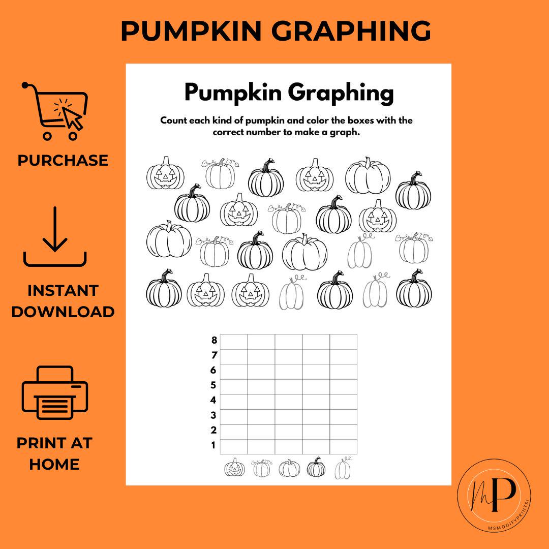 Pumpkin Counting Printable Preschool Math Pumpkin Graphing Worksheet ...