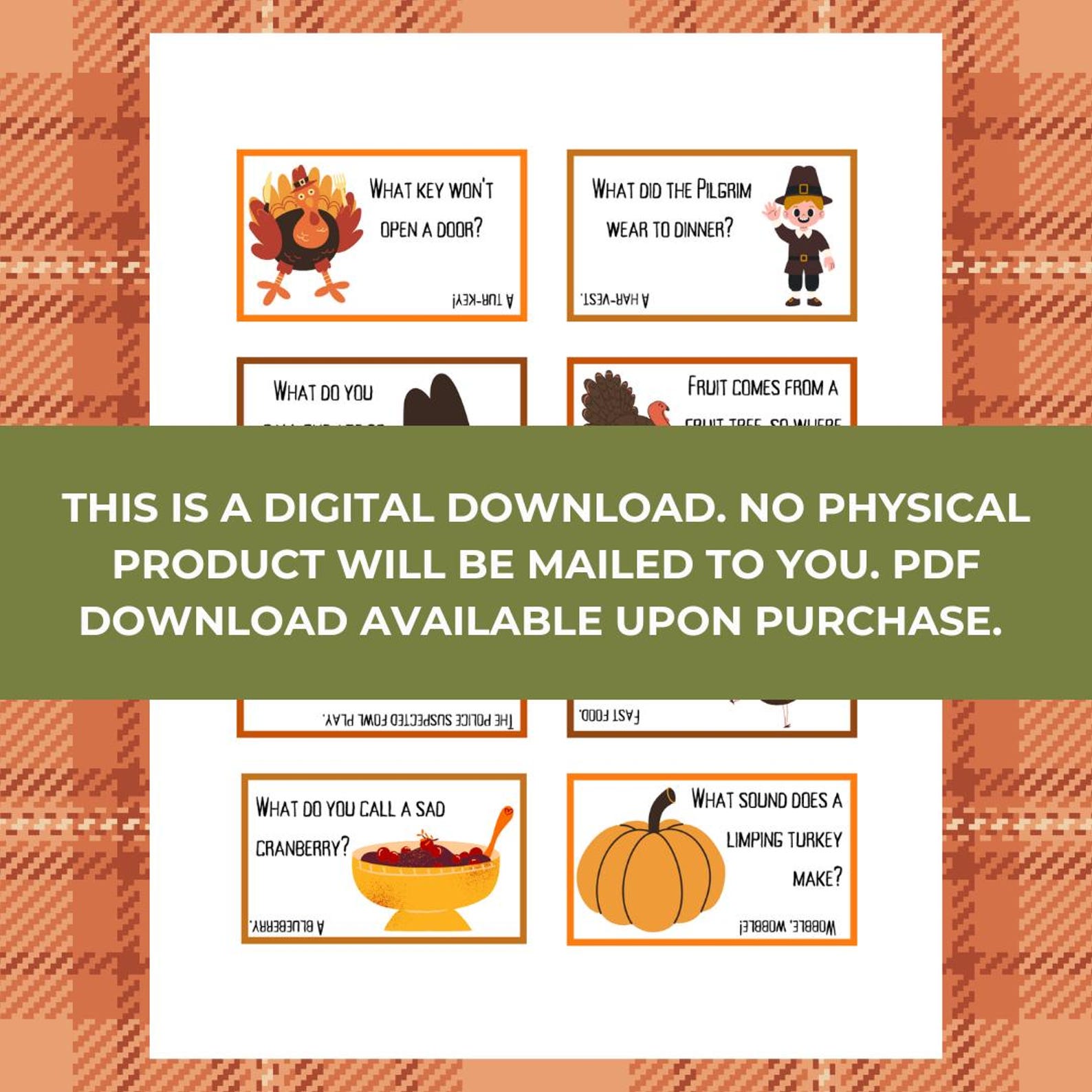 Thanksgiving Joke Cards Kid Lunchbox Jokes Thanksgiving Lunchbox Notes ...
