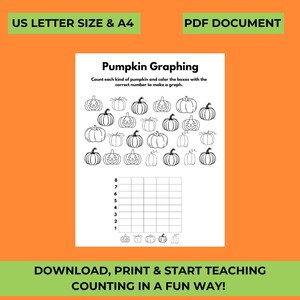 Pumpkin Counting Printable Preschool Math Pumpkin Graphing Worksheet ...