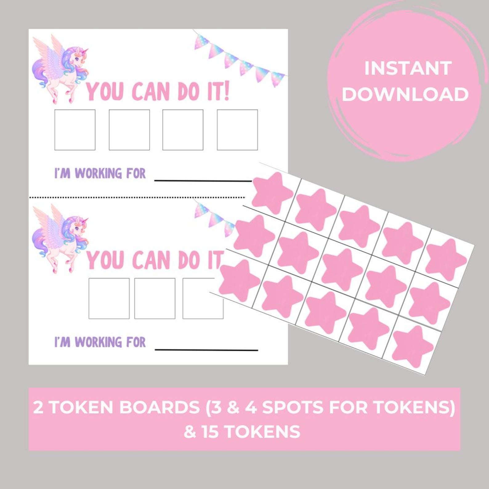 Unicorn Token Board, Printable Token Economy, Behavior Change, Reward ...