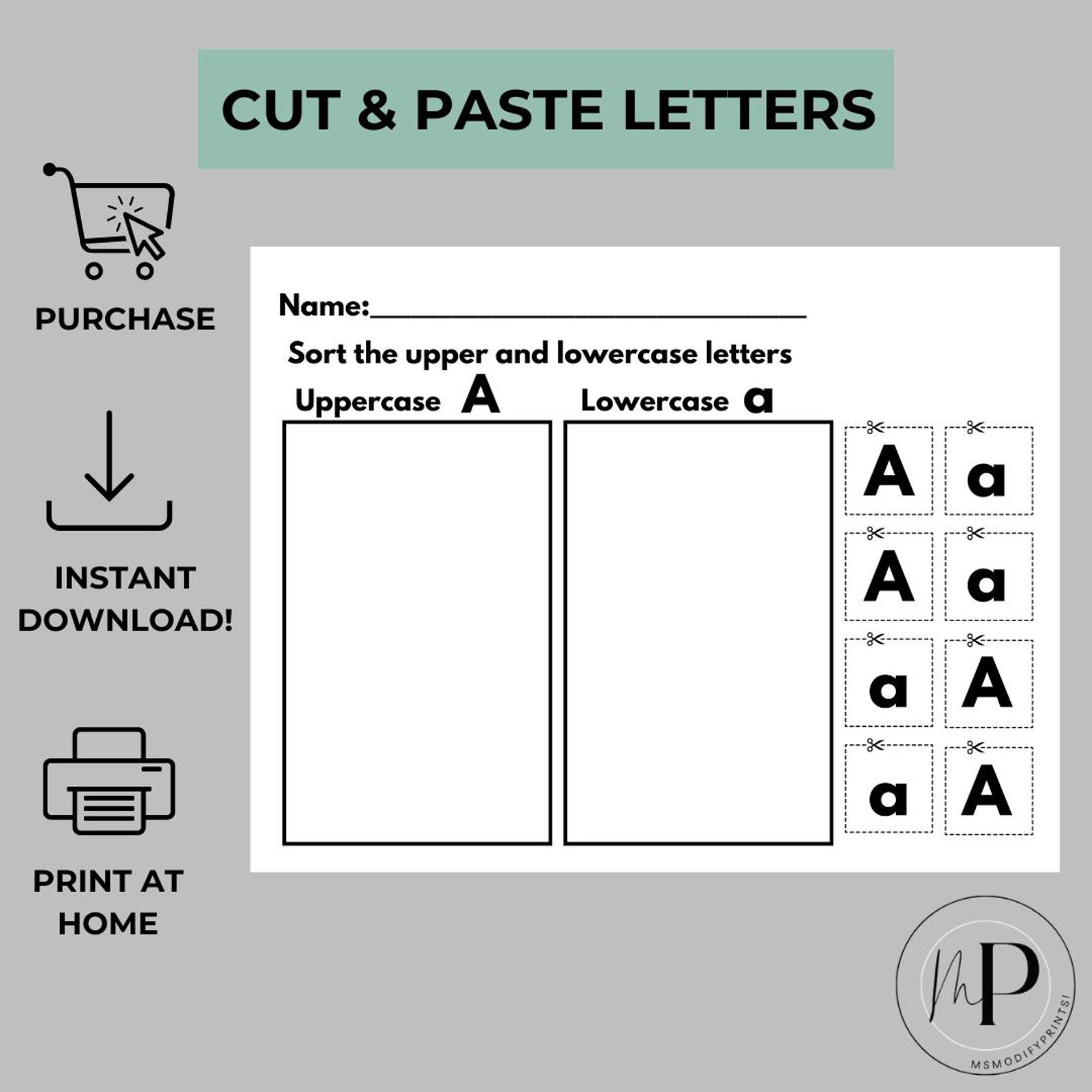 Cut & Paste Alphabet Worksheets Preschool Learning Homeschool Learning ...