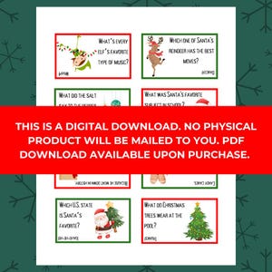 Christmas Joke Cards Kid Lunchbox Jokes Christmas Lunchox Notes for ...