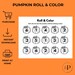 Roll and Color Pumpkin Printable Kids Numbers Game Fall Math Activity ...