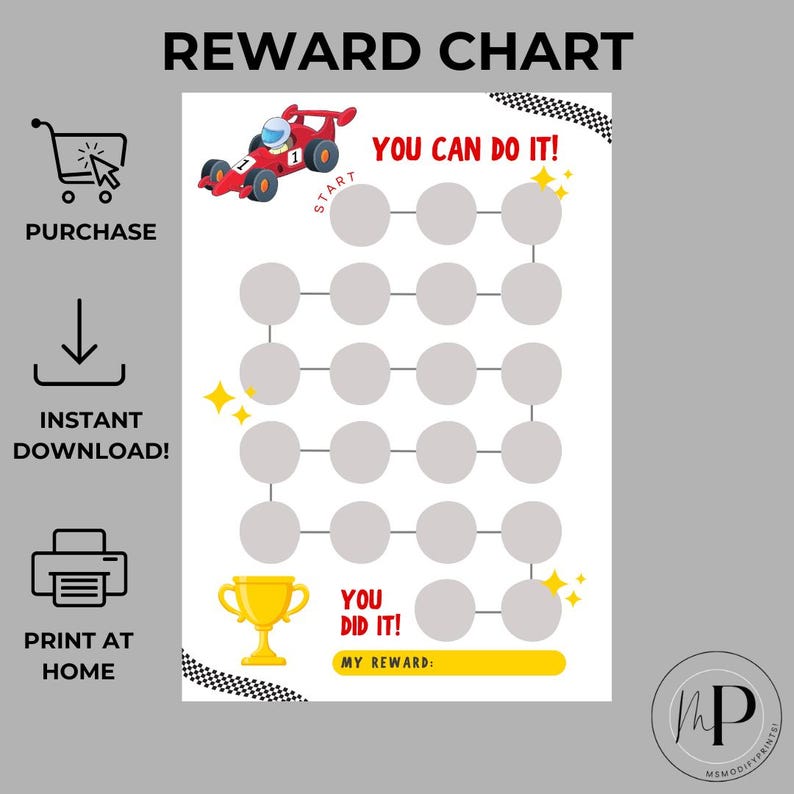 Car Behavior Chart Behavior Map Chart Potty Chart Chore Chart Reward ...