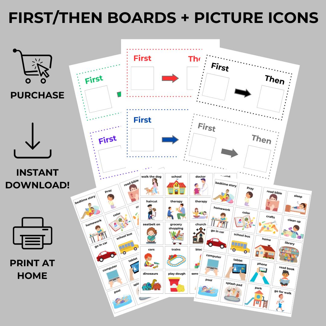 First/then Board Visual Support Visual Schedule ABA Autism Resource ...