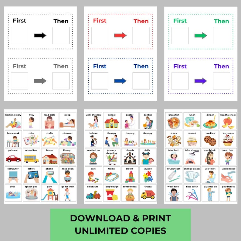 First/then Board Visual Support Visual Schedule ABA Autism Resource ...