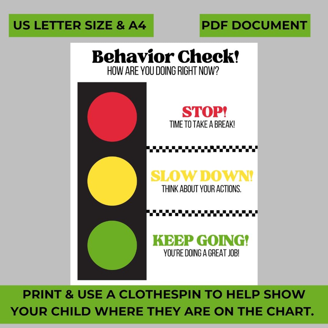 Stop Light Behavior Chart Printable Kids Behavior Chart Behavior Chart ...