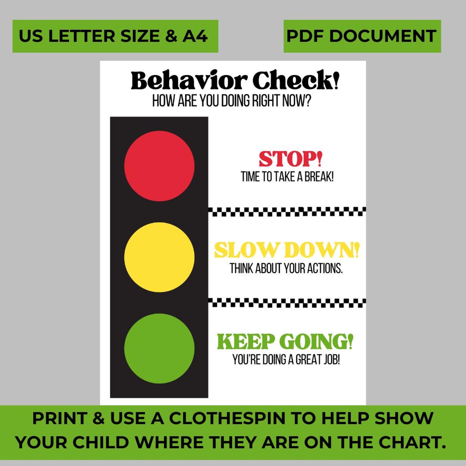 Stop Light Behavior Chart Printable Kids Behavior Chart Behavior Chart ...