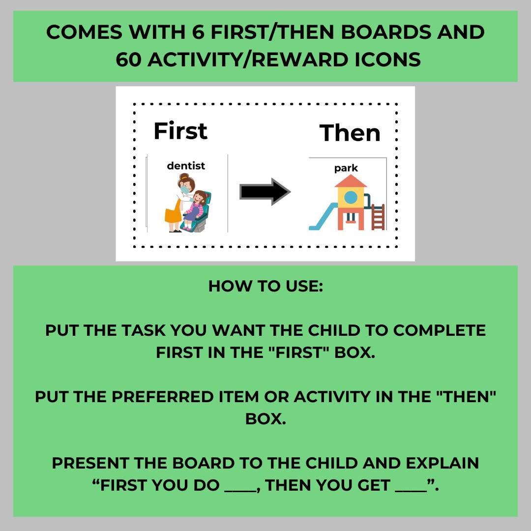 First/then Board Visual Support Visual Schedule ABA Autism Resource ...