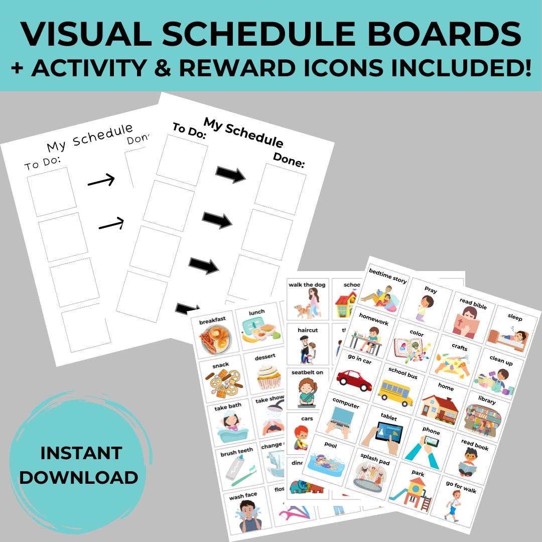 Visual Schedule Board Visual Support Daily Routine Chart ABA Autism ...