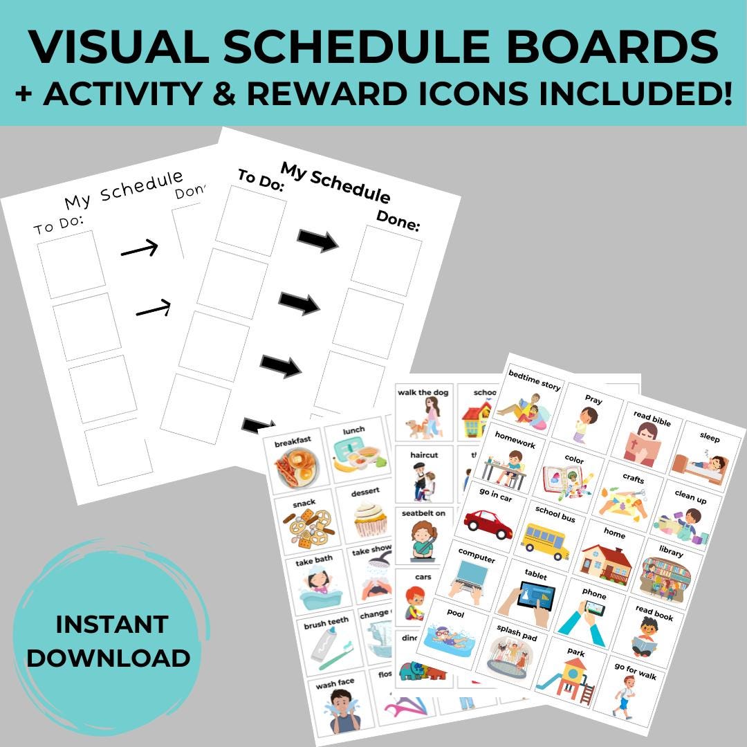 Visual Schedule Board Visual Support Daily Routine Chart ABA Autism ...