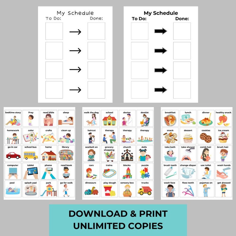 Visual Schedule Board Visual Support Daily Routine Chart ABA Autism ...
