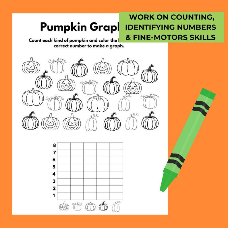 Pumpkin Counting Printable Preschool Math Pumpkin Graphing Worksheet ...