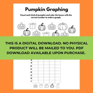 Pumpkin Counting Printable Preschool Math Pumpkin Graphing Worksheet ...