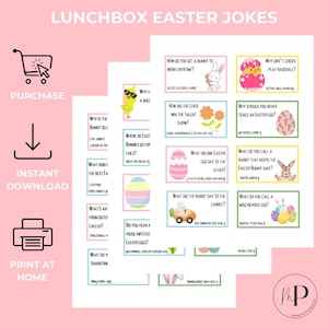 Easter Joke Cards Kid Lunchbox Jokes Spring Lunchox Notes for Kids ...