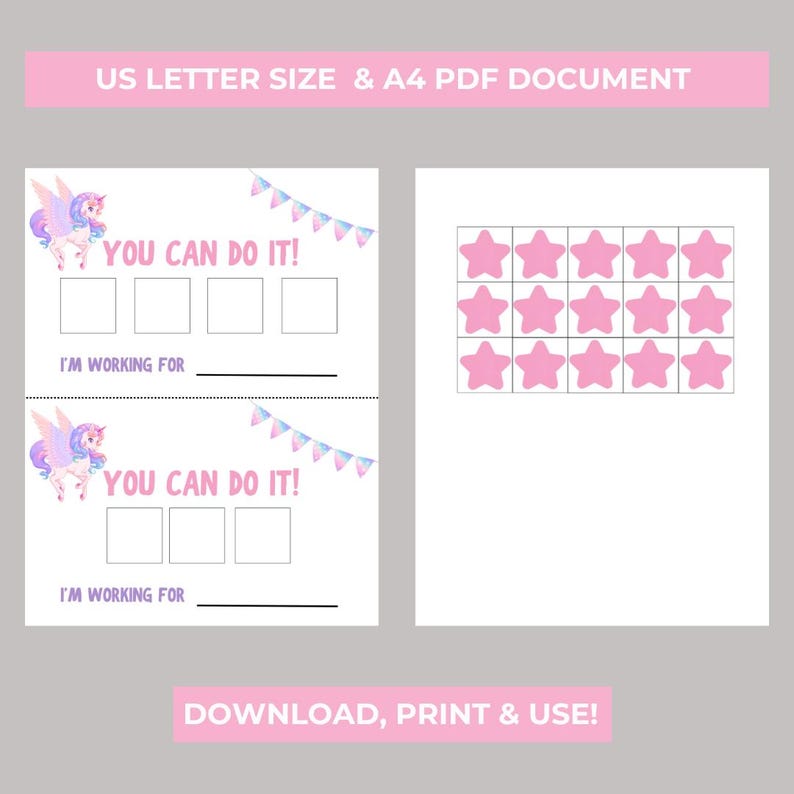 Unicorn Token Board, Printable Token Economy, Behavior Change, Reward ...