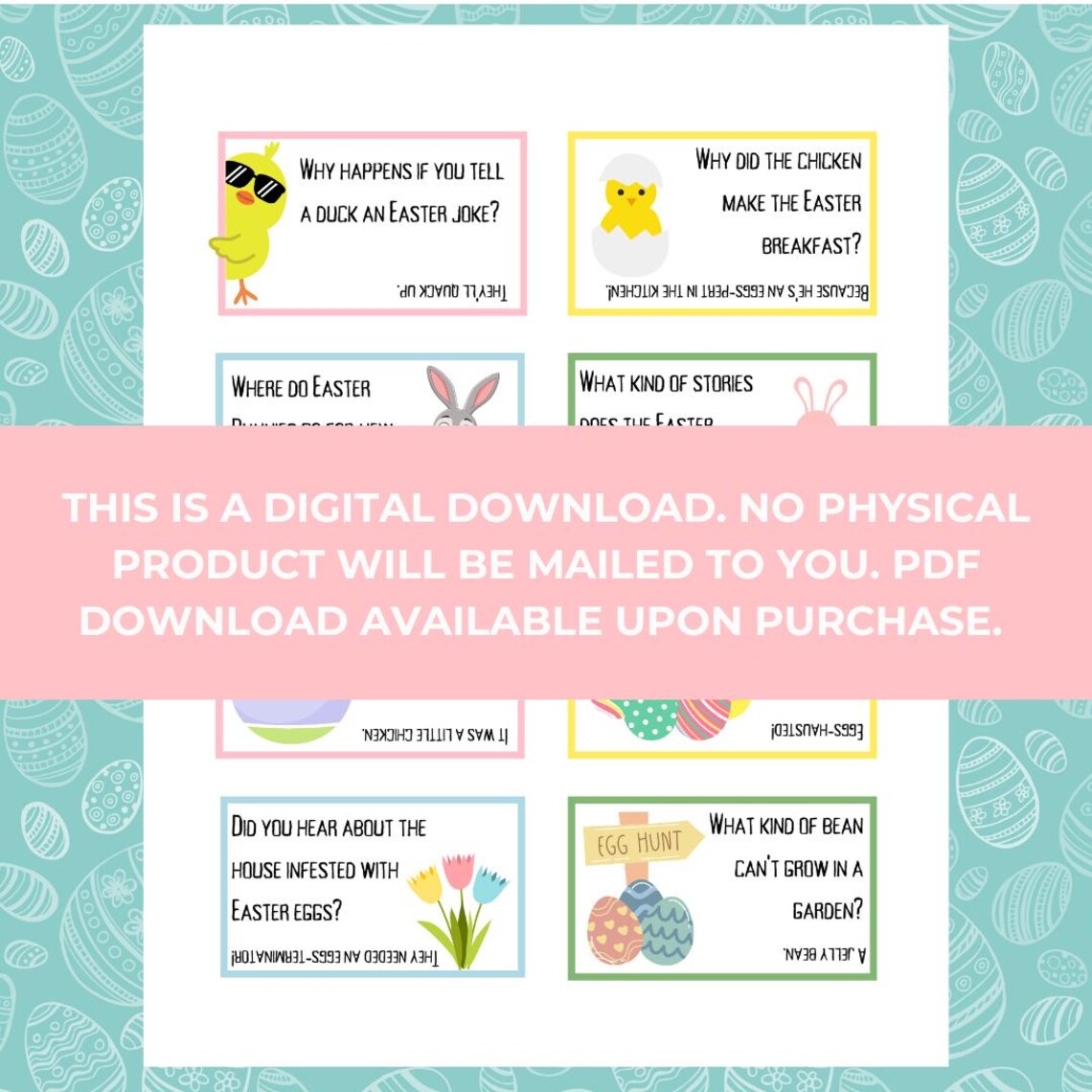 Easter Joke Cards Kid Lunchbox Jokes Spring Lunchox Notes for Kids ...