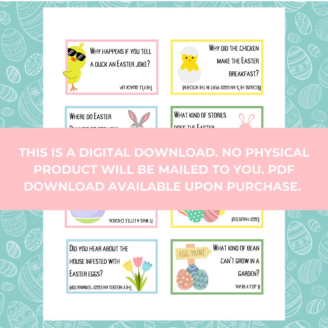Easter Joke Cards Kid Lunchbox Jokes Spring Lunchox Notes for Kids ...