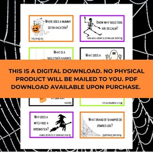 Halloween Joke Cards Kid Lunchbox Jokes Halloween Lunchbox Notes for ...