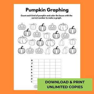 Pumpkin Counting Printable Preschool Math Pumpkin Graphing Worksheet ...