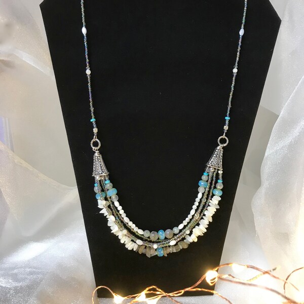Multi Strand Beaded Necklace - Etsy