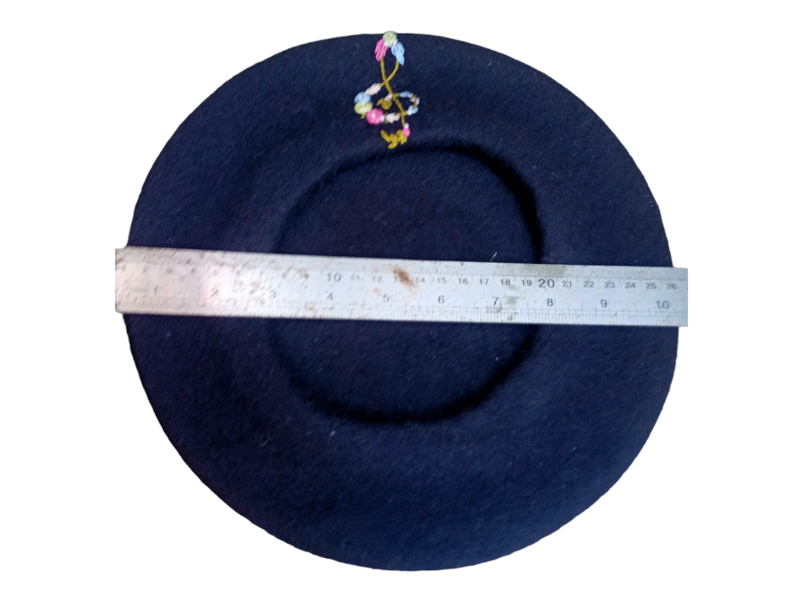 Black Beret With Treble Clef Embroidery Design Wool French Beret With ...