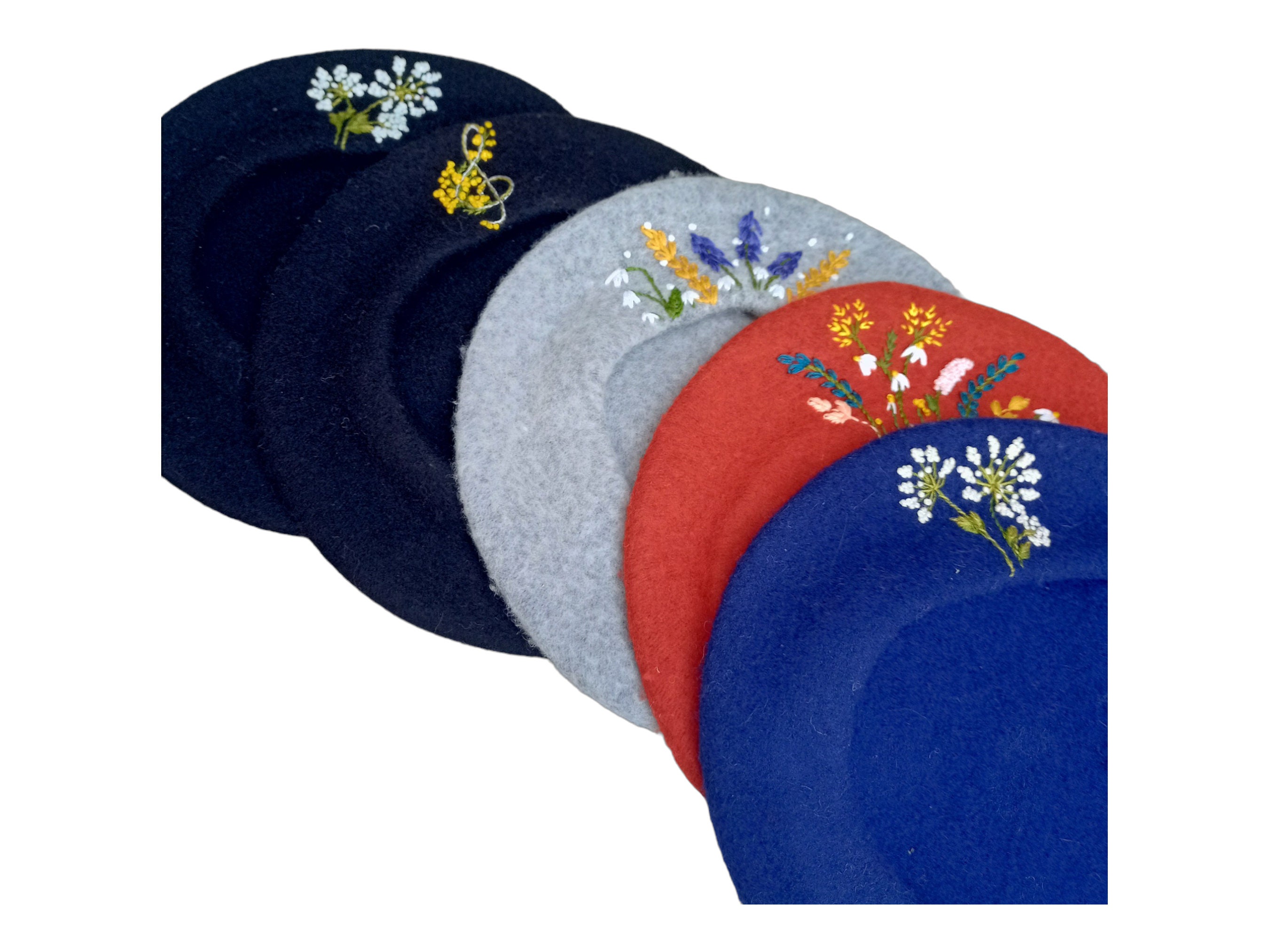 Black Beret With Treble Clef Embroidery Design Wool French Beret With ...