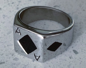 Ace Steel Ring | Etsy