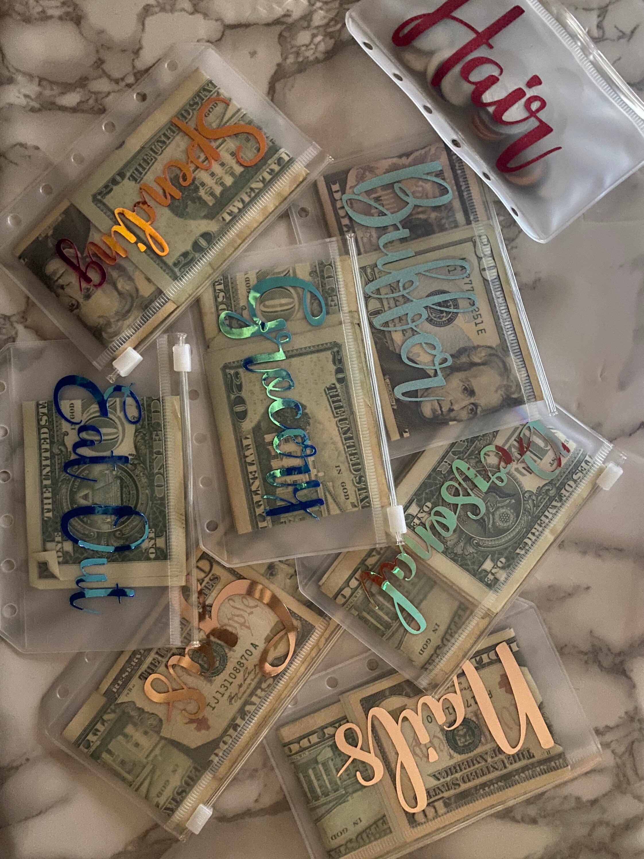 A7 Clear Zip Cash Envelopes set of 5 Budgeting Cash - Etsy