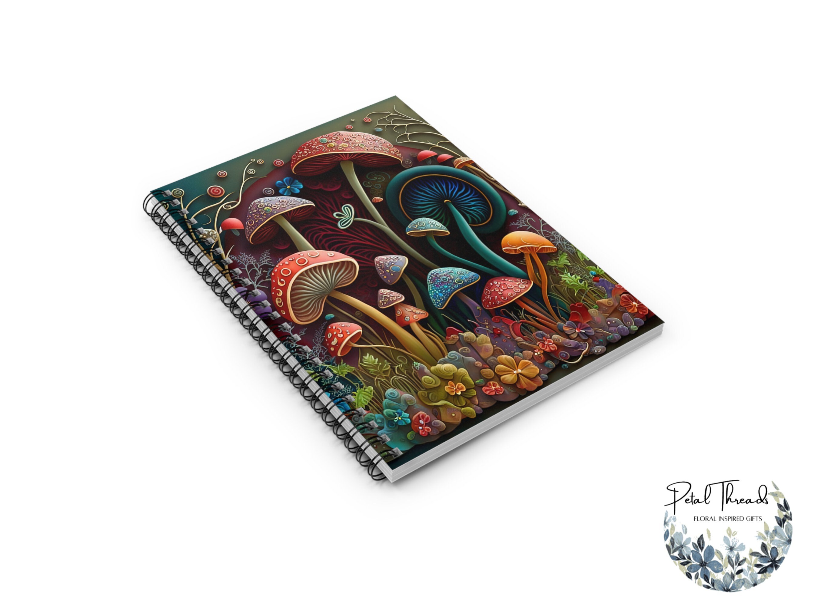 Spiral Notebook Cottagecore Mushrooms Cute Floral Notebook - Etsy